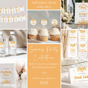 Editable Sunshine Baby Shower Games Bundle Retro Sun Baby Shower Game ...