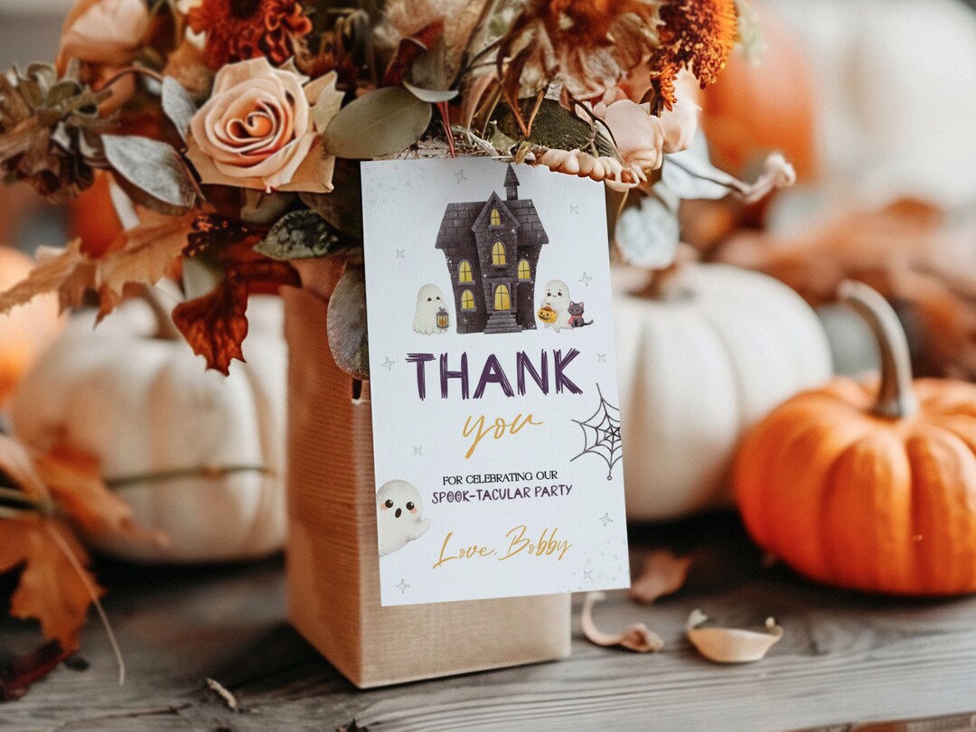 Halloween 1st Birthday Thank You Tags, Scary 1st Birthday Party Favor ...