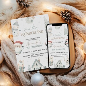 Winter Wonderland 1st Birthday Bundle, Winter Woodland First Birthday ...