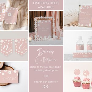 Daisy 1st Birthday Welcome Sign Pink Floral First Birthday Welcome Sign ...