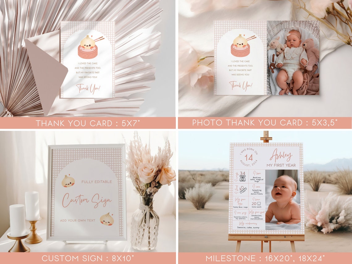 Dumpling Birthday Invitation Bundle Dim Sum Birthday Bundle Little ...