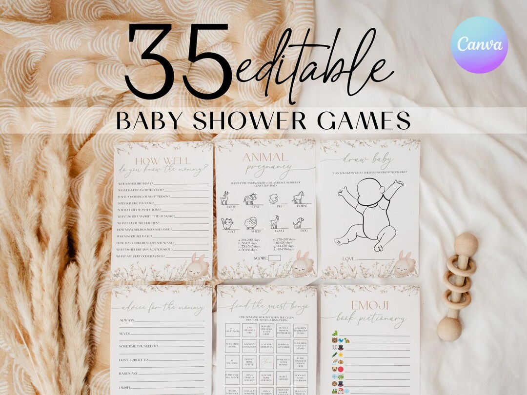 Somebunny Baby Shower Games Package, Bunny Baby Shower Game Set ...