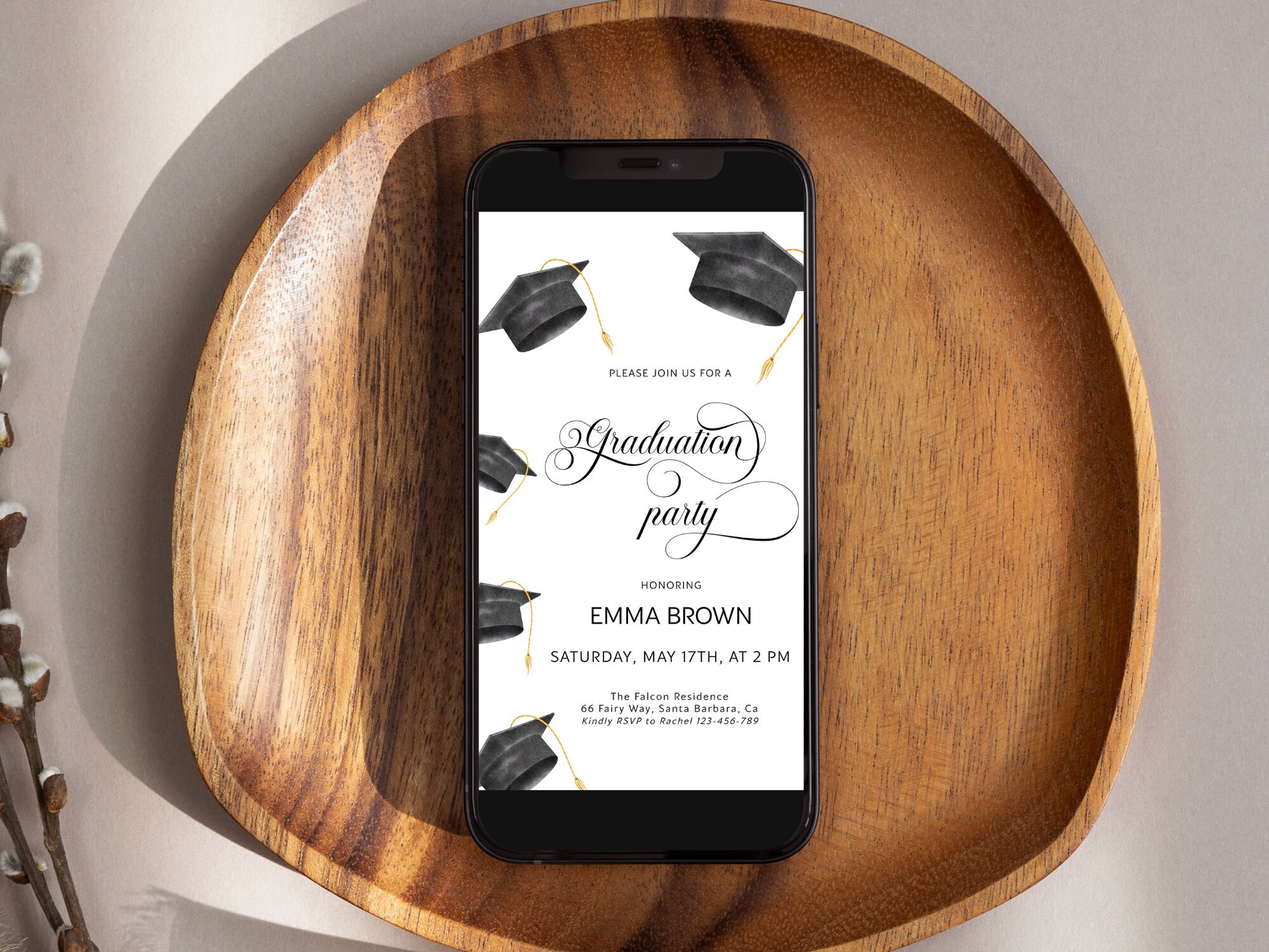 Modern Graduation Text Invitation Template Class of 2024 Mobile Invites ...