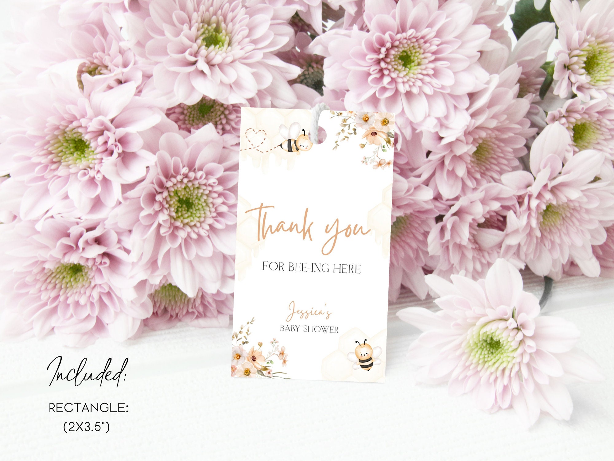 Printable Honey Bee Gift Tag Set Bee Baby Shower Favor Bumble Bee ...