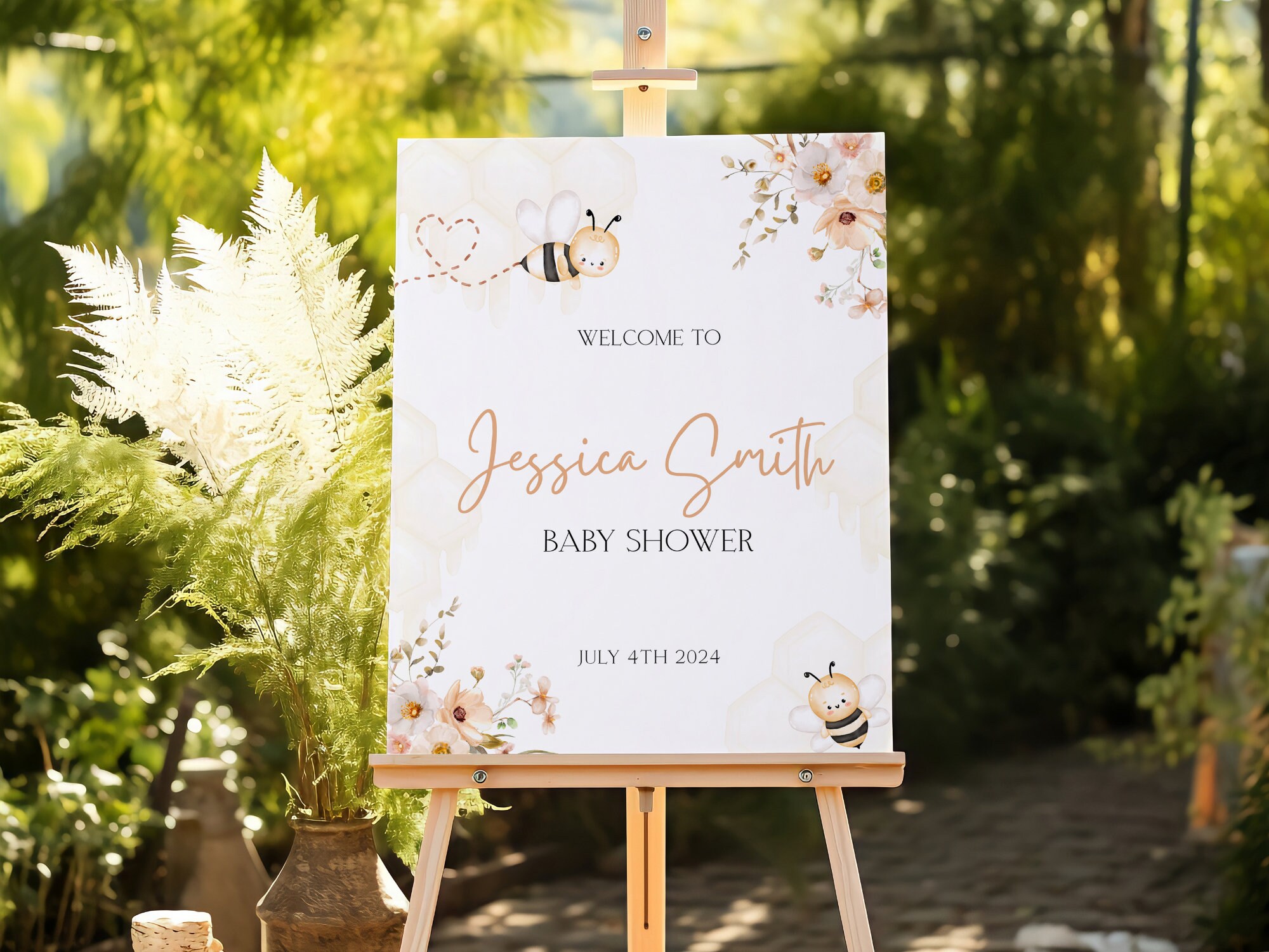 Honey Bee Baby Shower Welcome Sign Printable Mommy to Bee Baby Shower ...