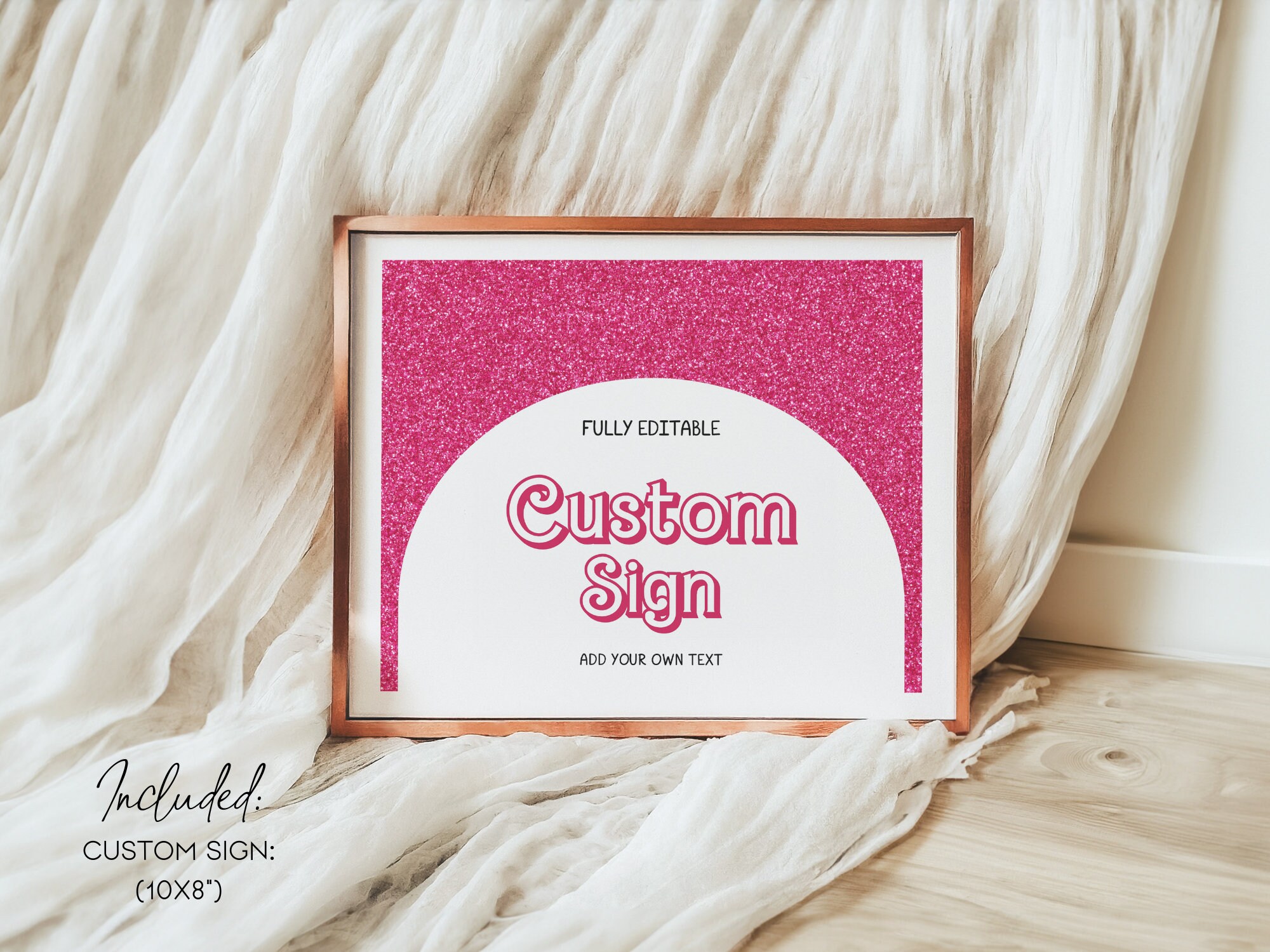 Hot Pink Doll Party Custom Sign Template Doll Birthday Party Sign Doll ...