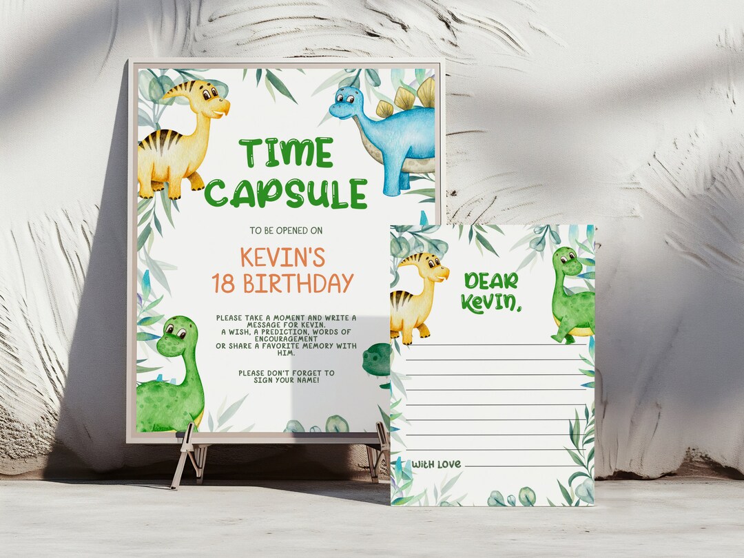 Dinosaur Birthday Time Capsule Dinosaurs Time Capsule Safari T-rex Time ...