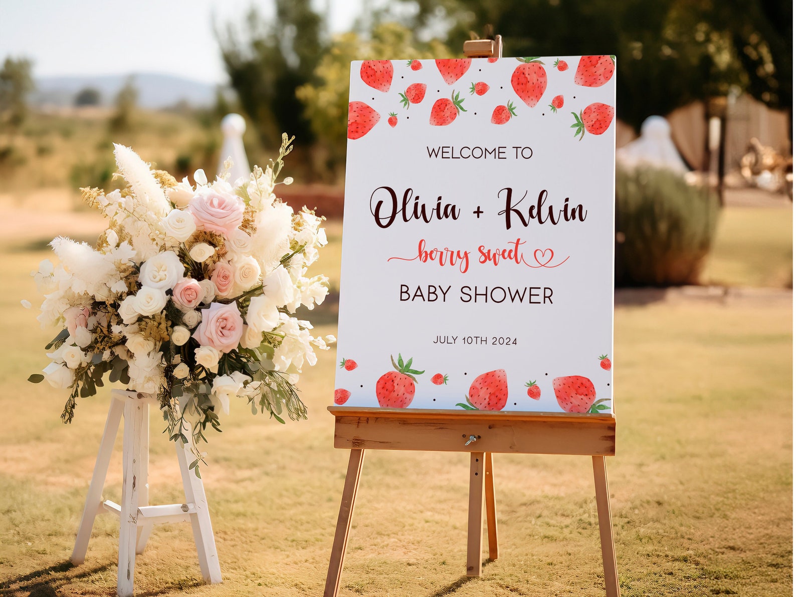 Berry Sweet Baby Shower Welcome Sign Berry Baby Shower Welcome Poster ...