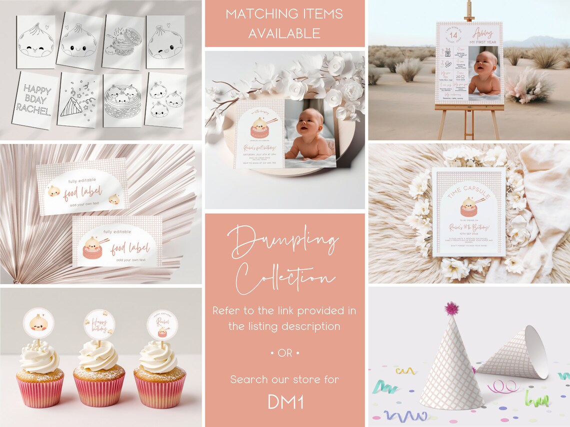 Dumpling Welcome Sign Bao Birthday Party Welcome Poster Dumpling ...