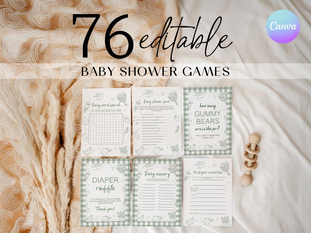 Little Sprout Baby Shower Game Bundle – Locally Grown Theme (printable ...