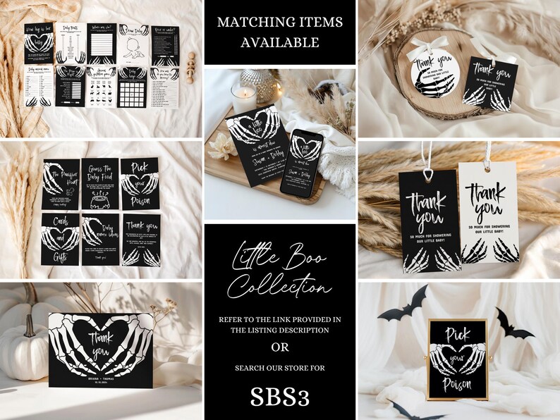 Halloween Baby Shower Digital Invitation, Skeleton Shower Invite, Little Boo Baby Shower Phone ...