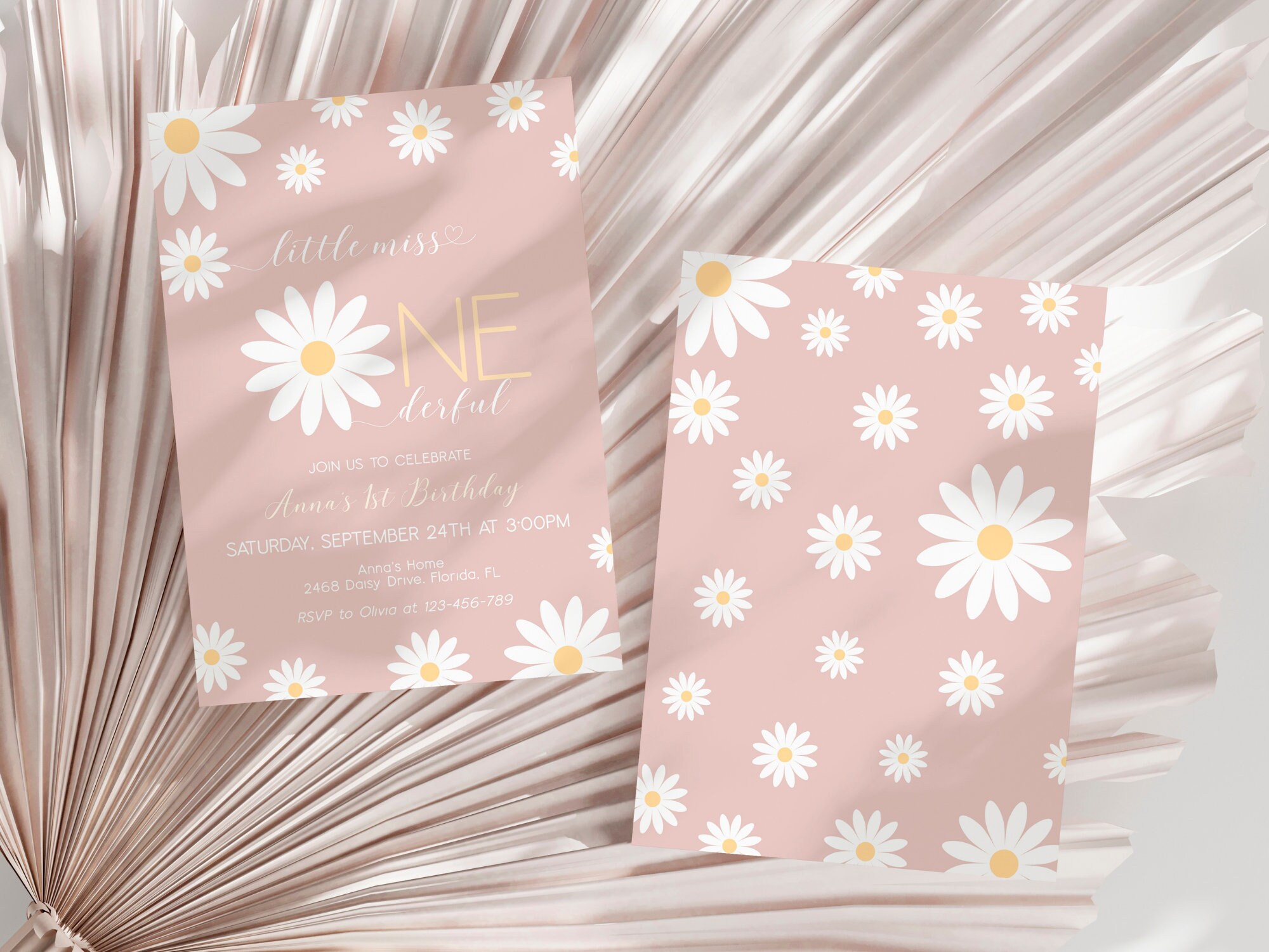 Daisy First Birthday Invitation Bundle Daisy 1st Birthday Bundle Retro ...