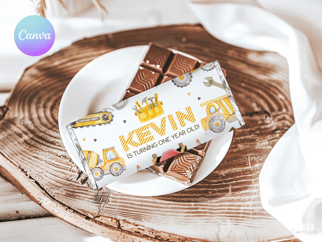 Dump Truck Birthday Hershey Bar Wrappers, Trucks 1st Birthday Chocolate ...