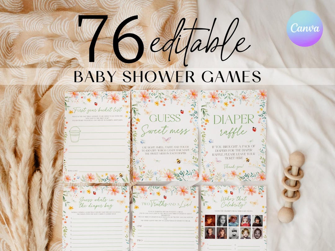 Love Bug Baby Shower Games Bundle – Editable Canva Template - Etsy