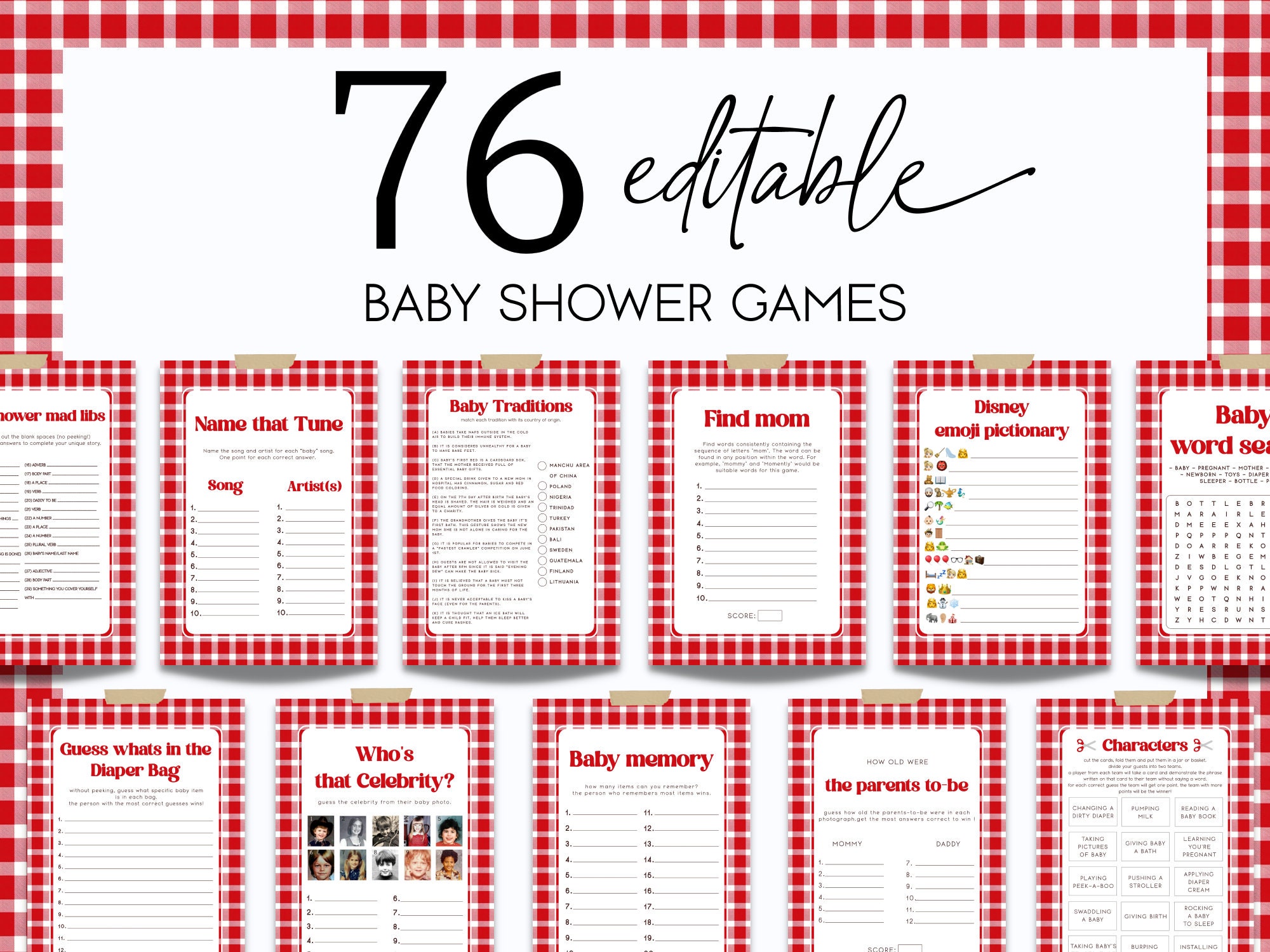 Barbecue Baby Shower Game Pack, Editable Backyard Baby Games, Baby-q ...