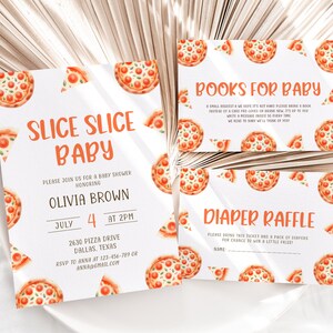 Pizza Baby Shower Invitation Bundle Editable Slice Slice Baby Shower ...