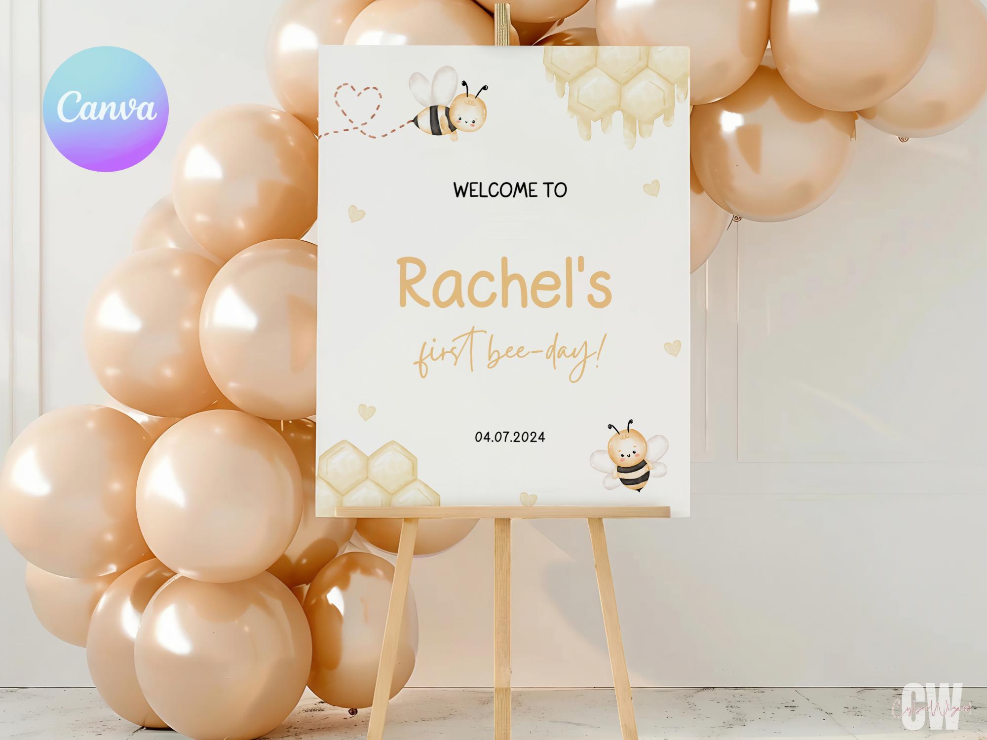 Honey Bee Birthday Welcome Sign First Bee Day Welcome Sign Bee Decor ...