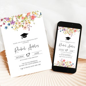 Wildflower Graduation Party Invitation Wildflower Graduation ...