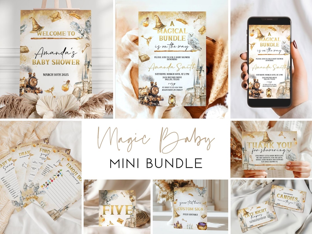 Wizarding World Baby Shower Bundle, Magic School Baby Shower Bundle ...