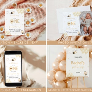 First Bee Day Bundle Honey Bee Birthday Pack First Bee Day Birthday ...