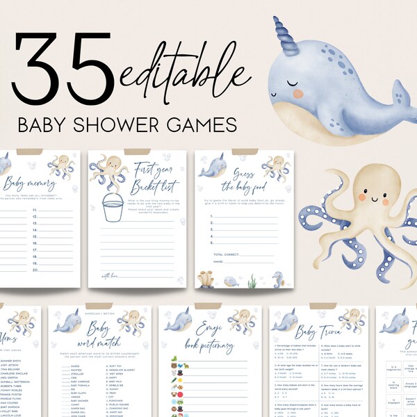 Baby Shower Games Bundle - Etsy