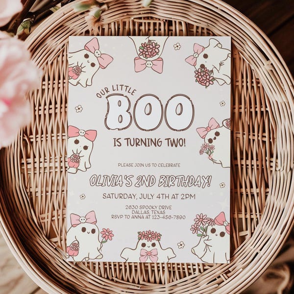 Boo Turning Two Invitation - Etsy