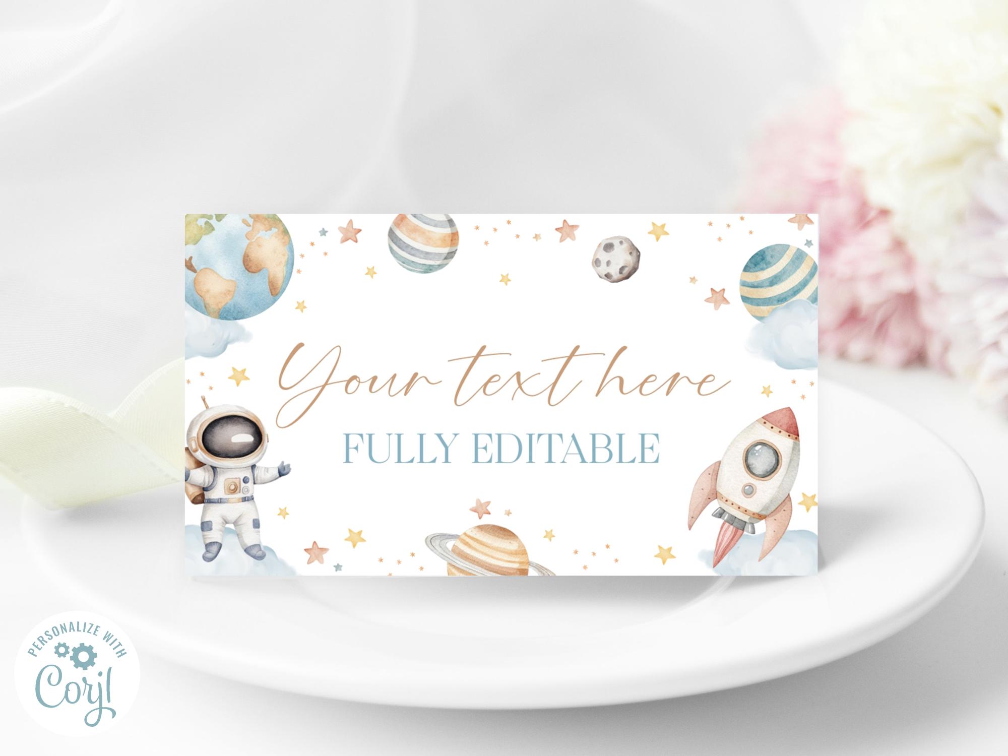Editable Outer Space Food Label Template, Printable Trip Around the Sun ...