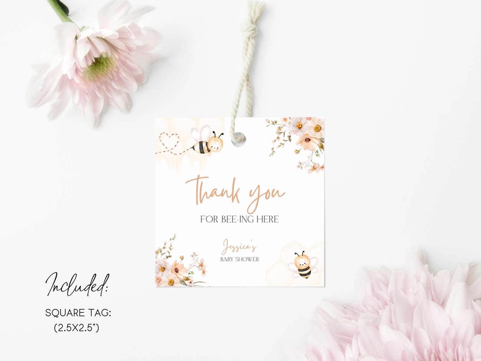 Printable Honey Bee Gift Tag Set Bee Baby Shower Favor Bumble Bee ...