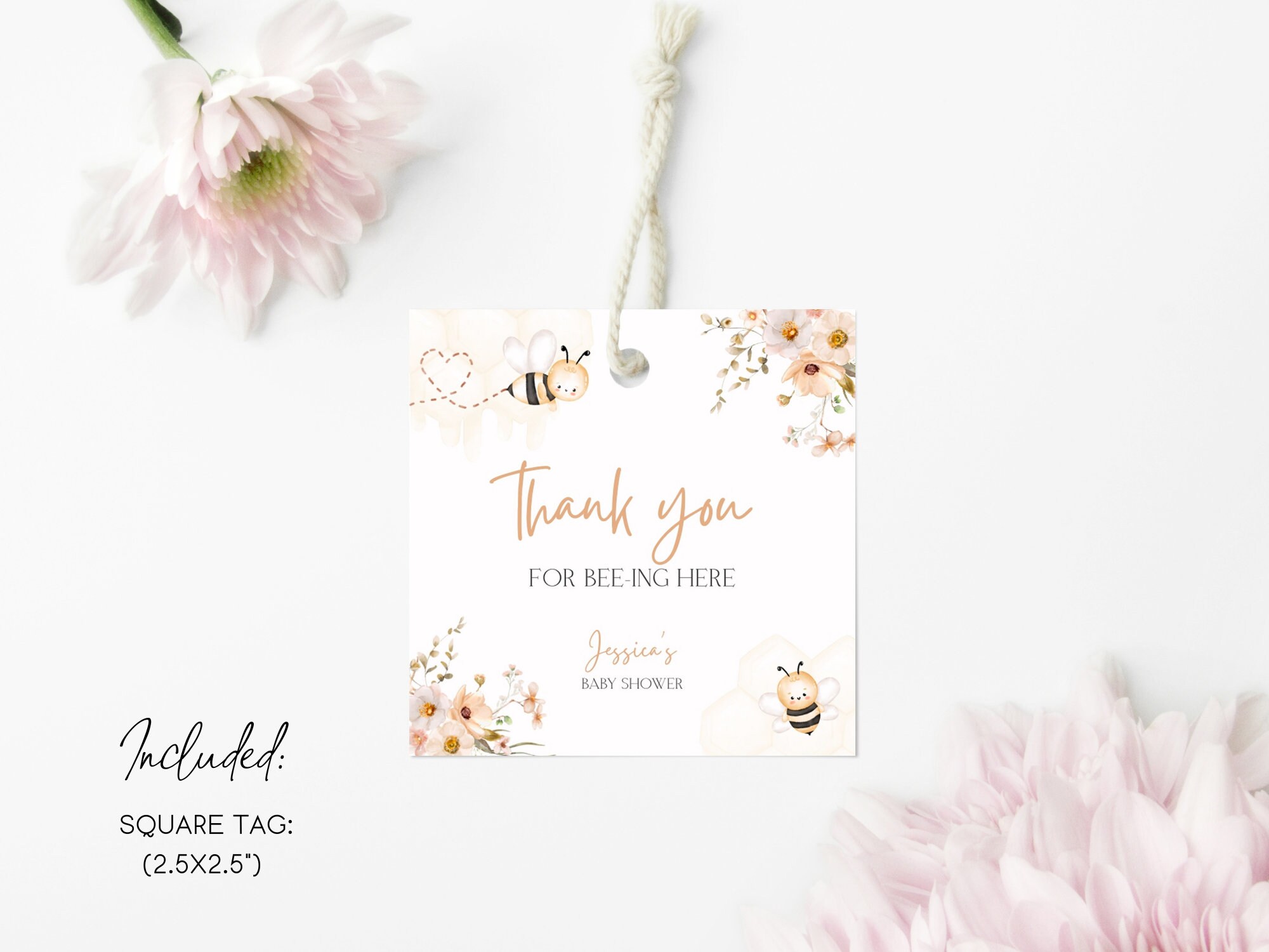 Printable Honey Bee Gift Tag Set Bee Baby Shower Favor Bumble Bee ...