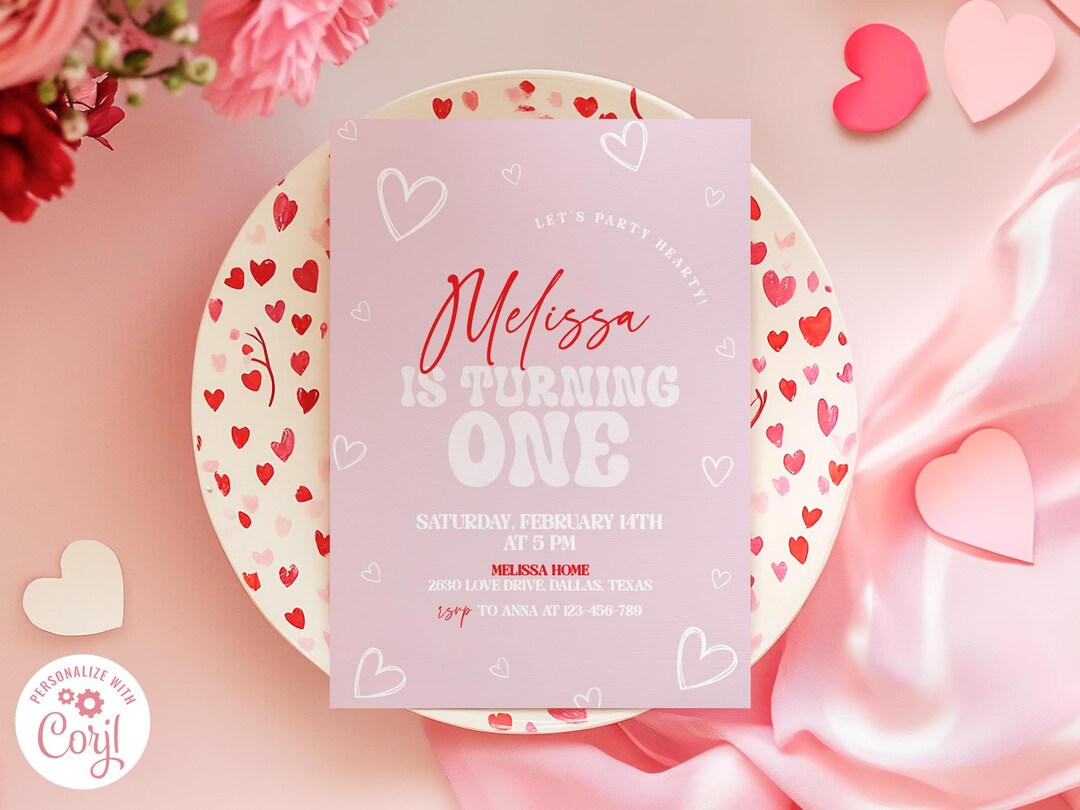 Lets Party Hearty Invitation, Valentine Birthday Invitation, Romantic ...