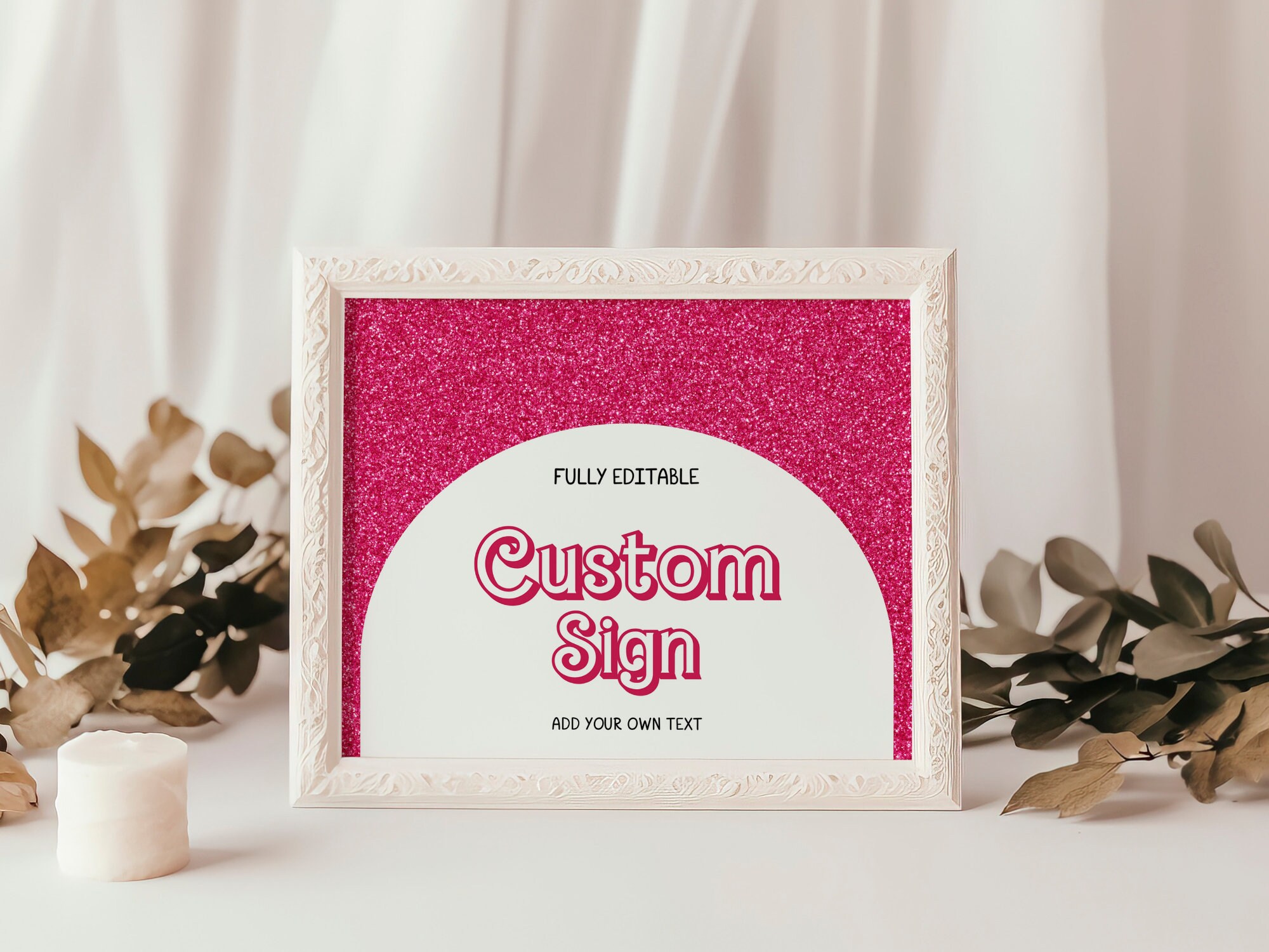 Hot Pink Doll Party Custom Sign Template Doll Birthday Party Sign Doll ...