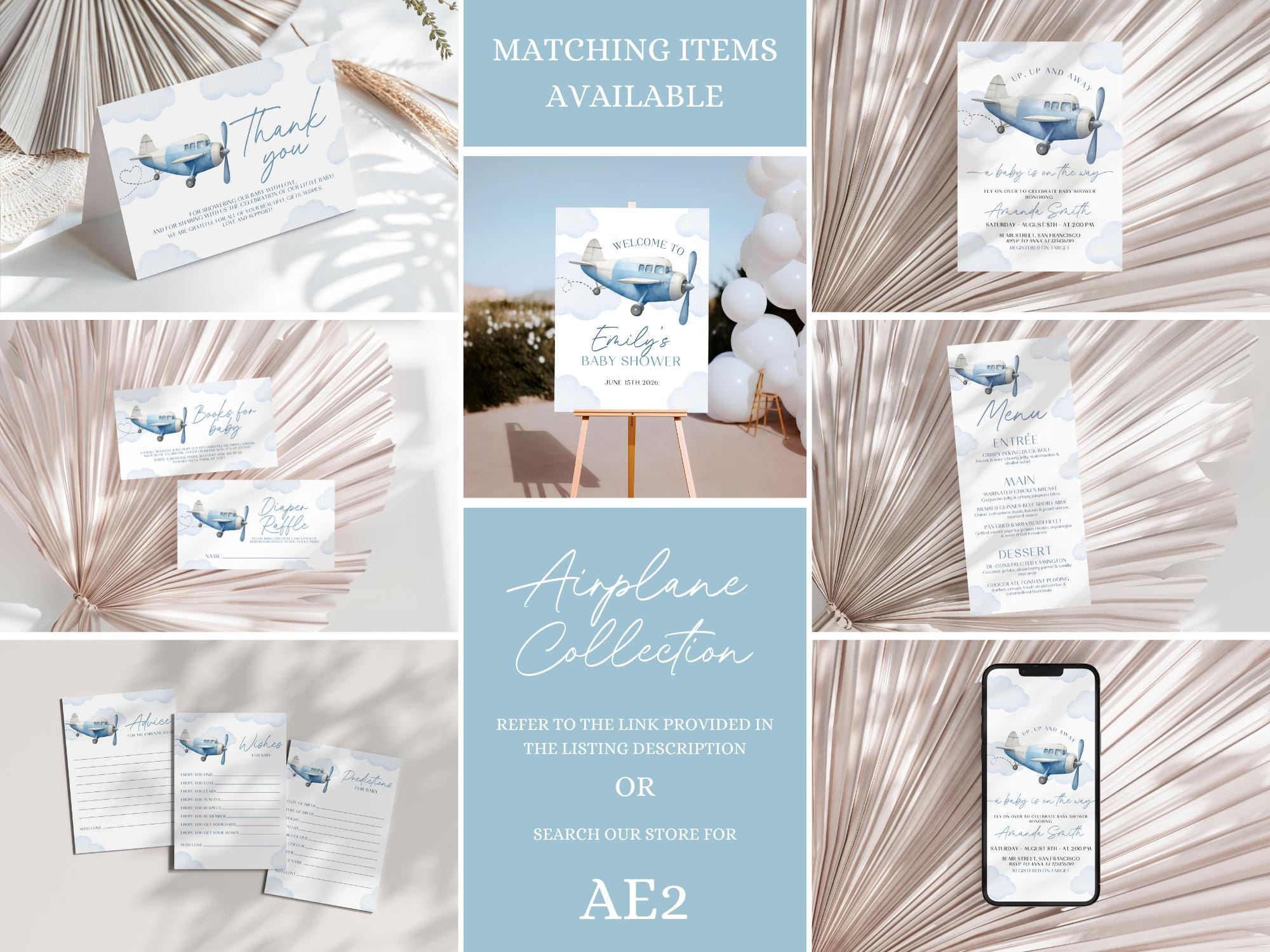 Editable Airplane Baby Shower Welcome Sign, Pilot Baby Shower Welcome ...