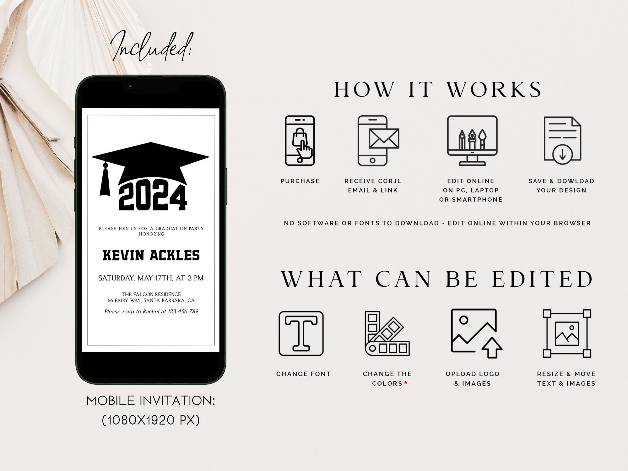 Masculine Graduation Announcement Senior Graduation Party Boys ...