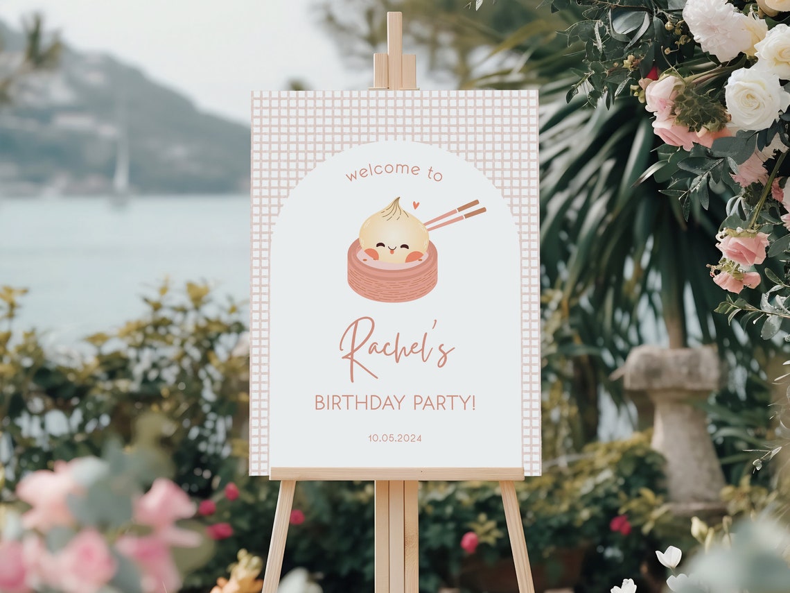 Dumpling Welcome Sign Bao Birthday Party Welcome Poster Dumpling ...