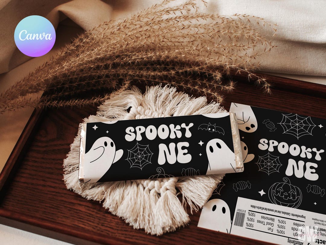 Spooky One Birthday Chocolate Wrapper, Halloween 1st Birthday Hershey ...