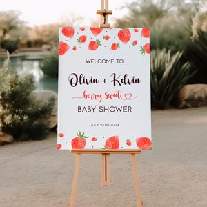 Berry Sweet Baby Shower Welcome Sign Berry Baby Shower Welcome Poster ...