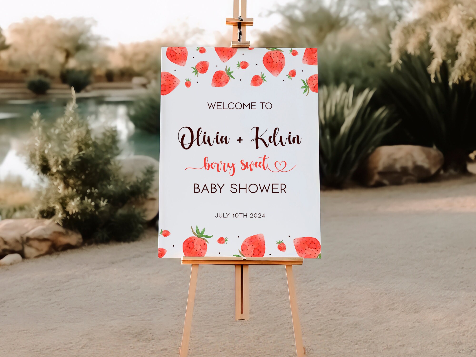 Berry Sweet Baby Shower Welcome Sign Berry Baby Shower Welcome Poster ...