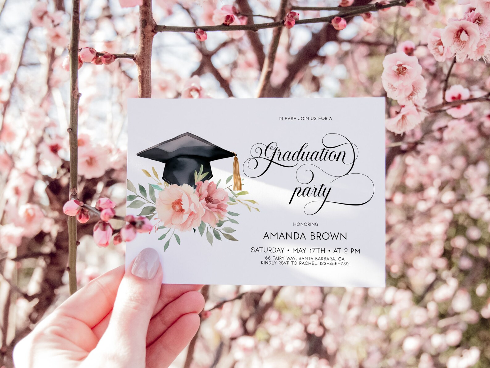 Boho Graduation Party Details Card Mini Graduation Invites 5x3.5 ...