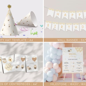First Bee Day Bundle Honey Bee Birthday Pack First Bee Day Birthday ...