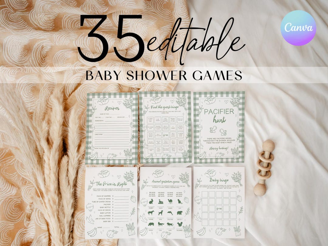 Sprout Baby Shower Game Pack, Little Sprout Baby Shower Activity Bundle ...