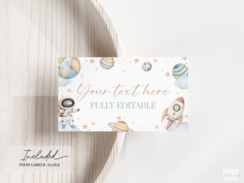 Editable Outer Space Food Label Template, Printable Trip Around the Sun ...
