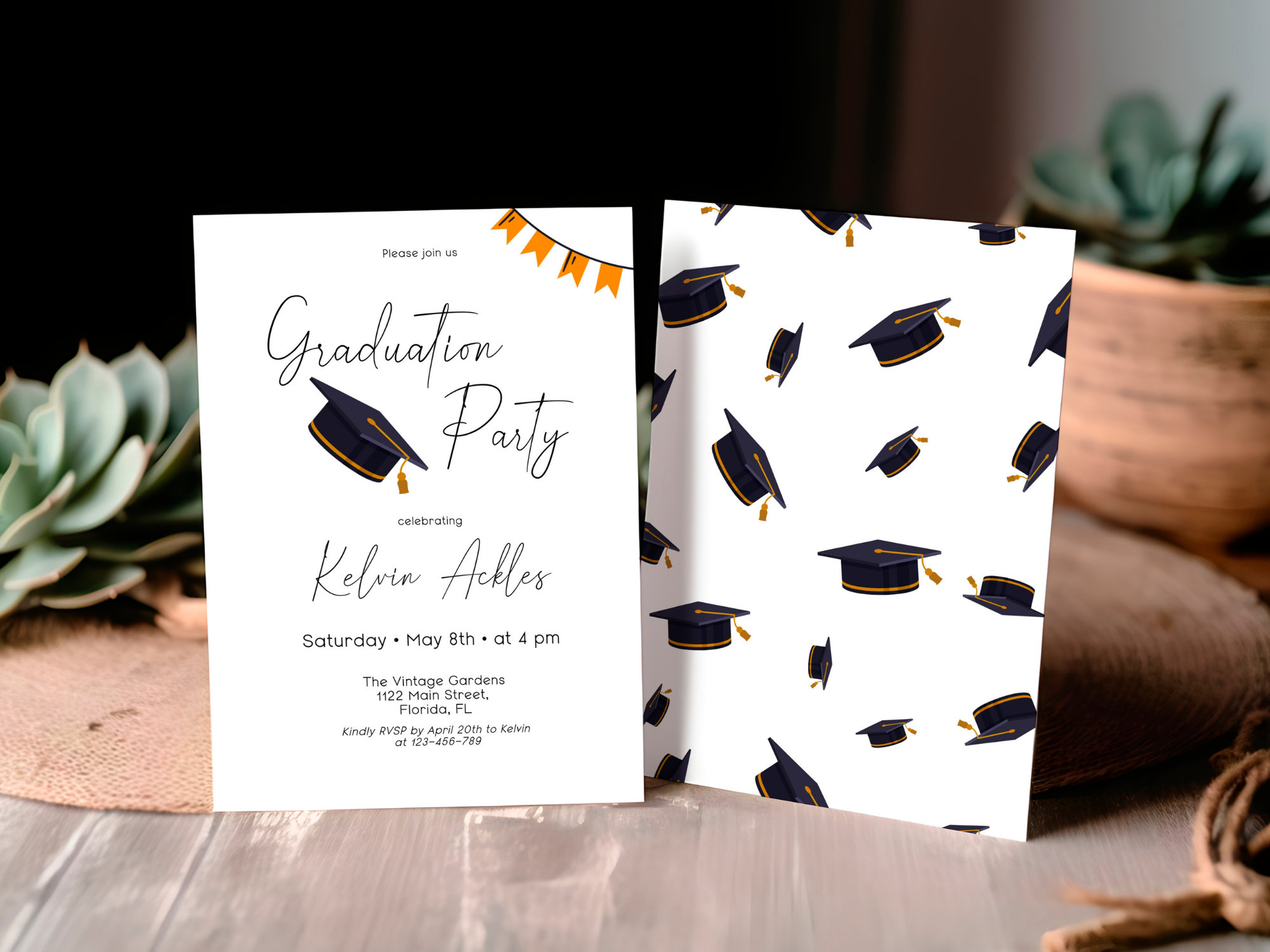 Graduation Party Invitation Grad Invite Editable Template Simple ...