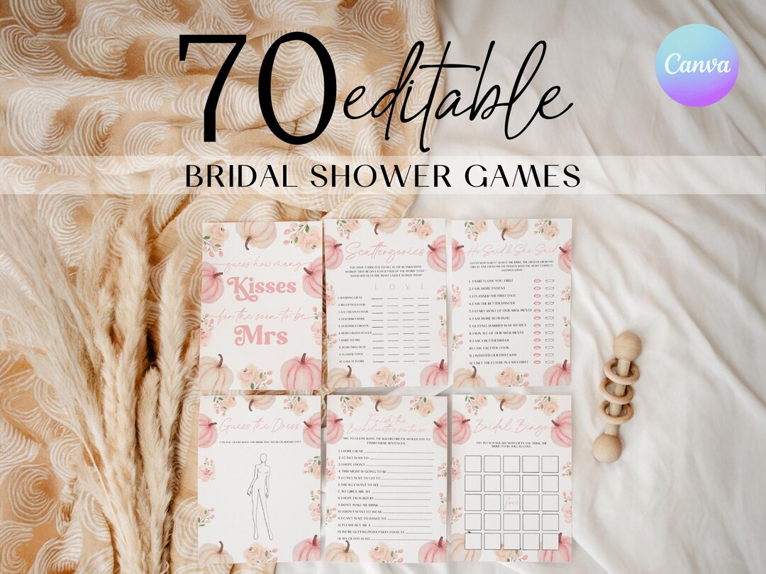 Falling in Love Bridal Shower Games Bundle, Fall Floral Bridal Shower ...