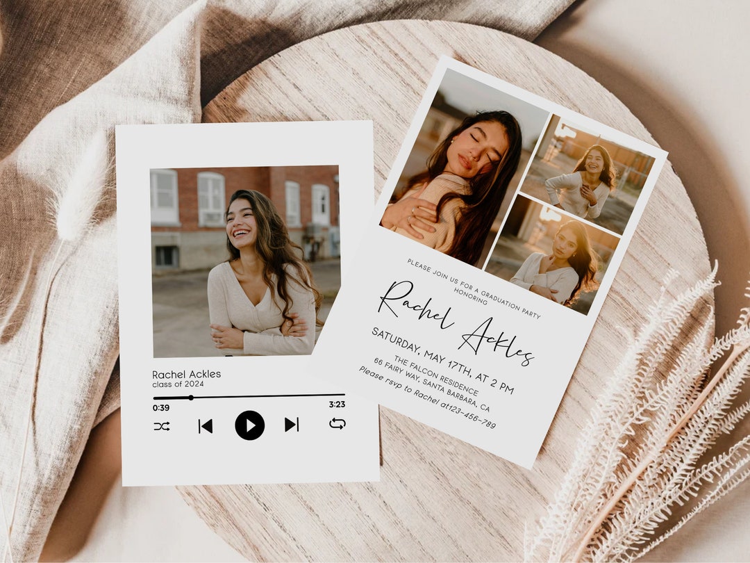 Music Player Graduation Party Invite Photo Graduation Invitation ...