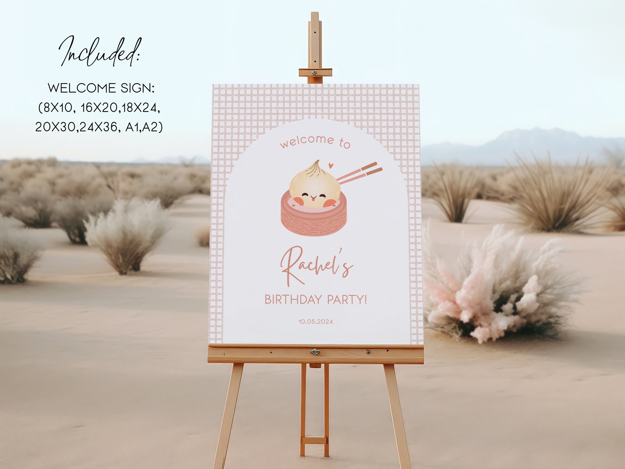 Dumpling 1st Birthday Welcome Sign Dim Sum First Birthday Welcome Board ...