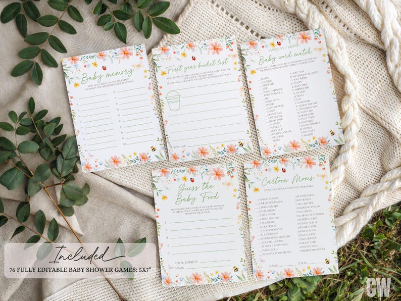 Love Bug Baby Shower Games Bundle – Editable Canva Template - Etsy