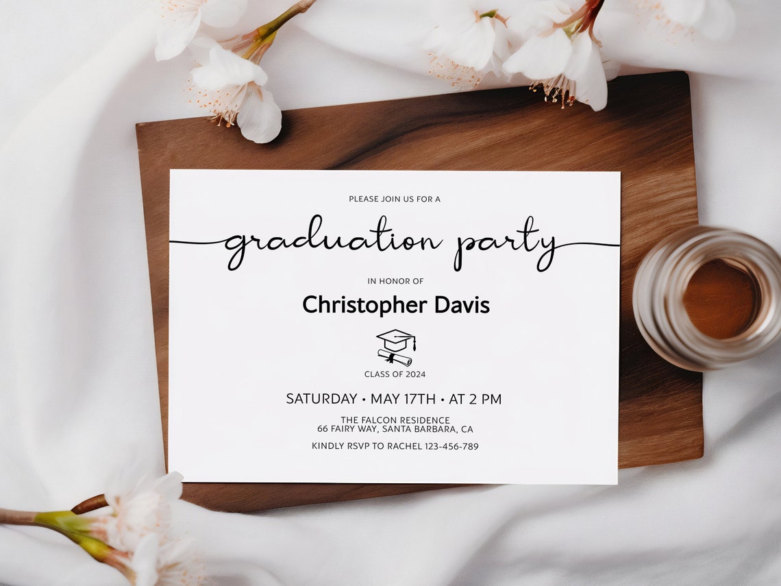 Graduation Party Details Card Mini Graduation Invites 5x3.5 Graduation ...