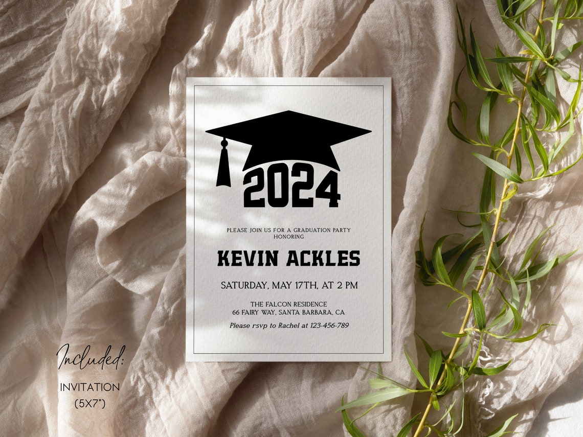 Masculine Graduation Announcement Senior Graduation Party Boys ...