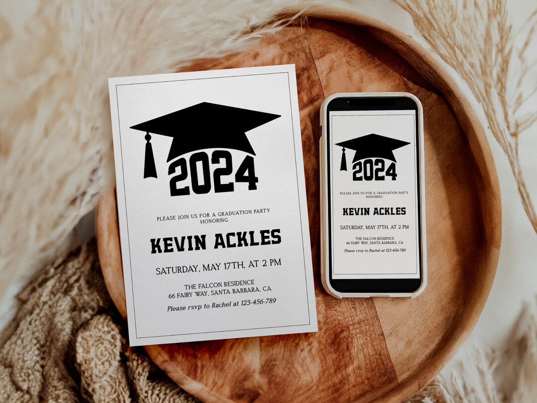 Masculine Graduation Announcement Senior Graduation Party Boys ...