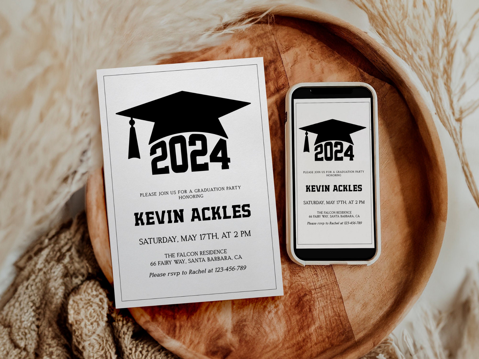 Masculine Graduation Announcement Senior Graduation Party Boys ...